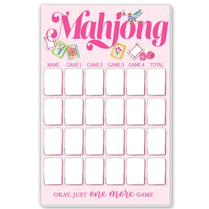Mahjong Handpainted Score Pad Large Notepad – Monogramme No. 29