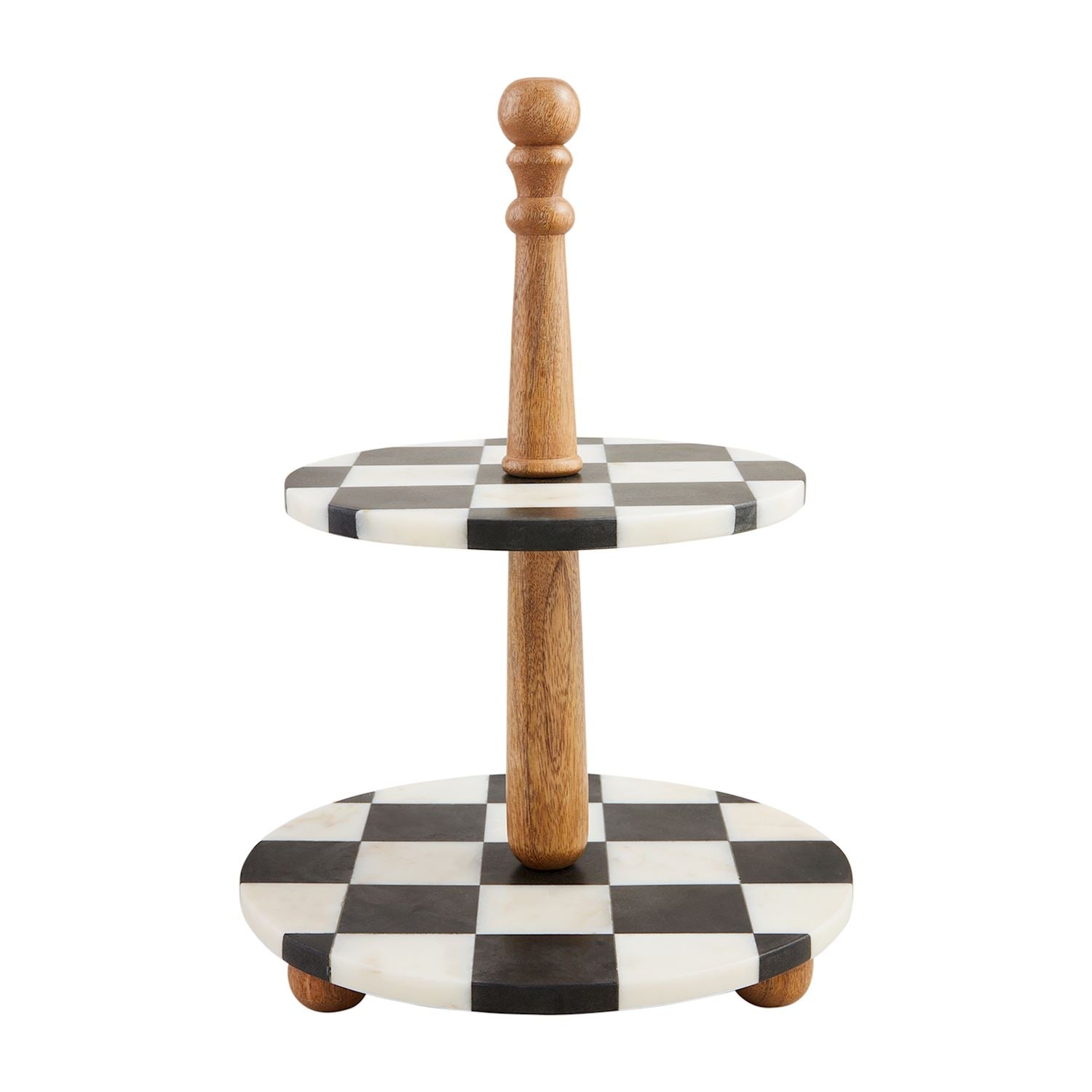 Black & White Check Tiered Marble Server – Monogramme No. 29