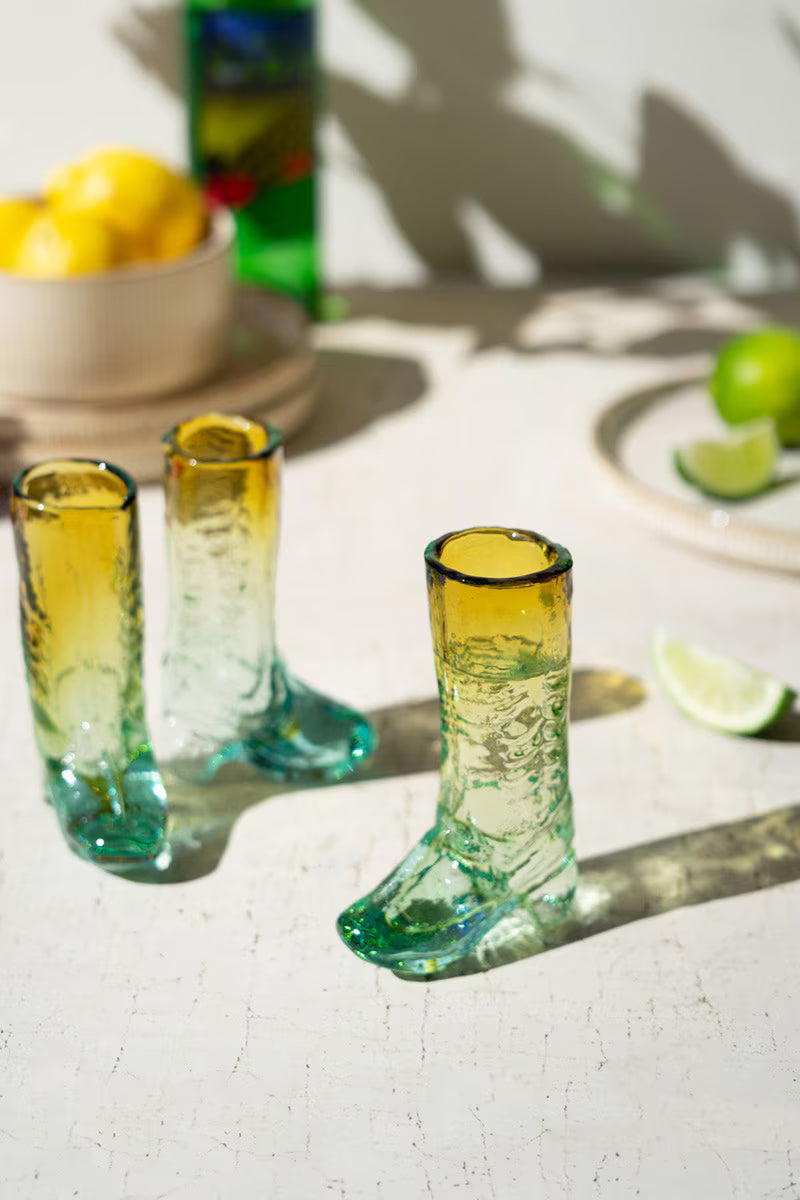 RECYCLED GLASS BOOT SHOT GLASS (set 2) – Monogramme No. 29