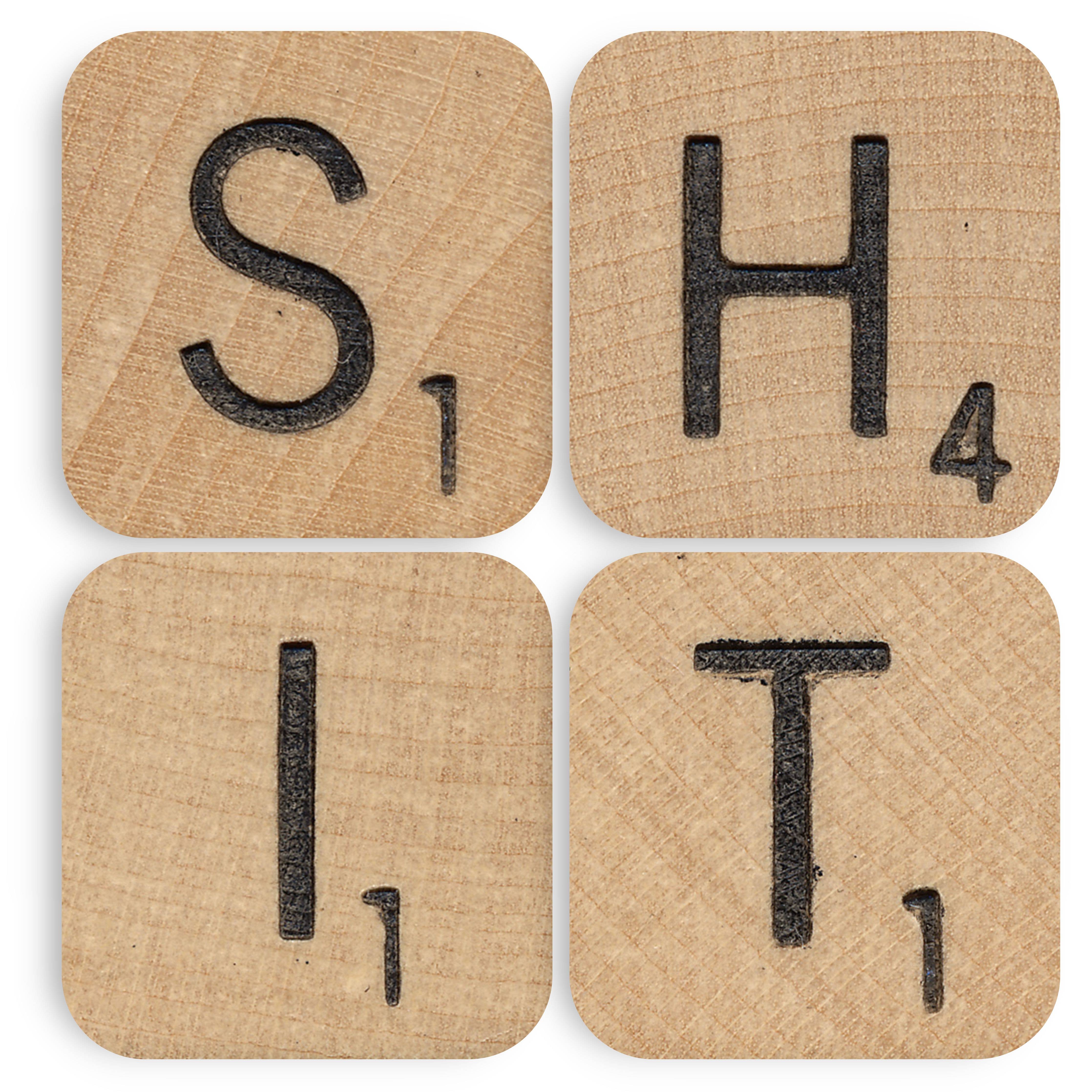 Shit Scrabble Tiles | Set of 4 Coasters – Monogramme No. 29